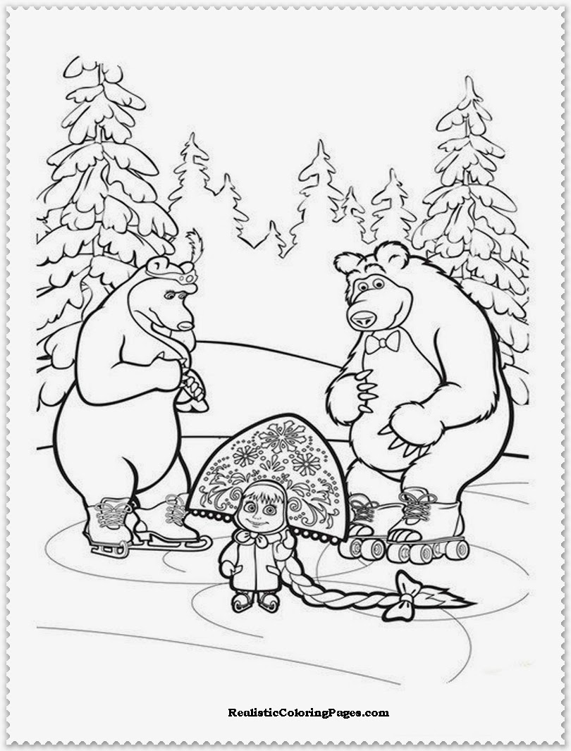 Masha And The Bear Pages Coloring Pages