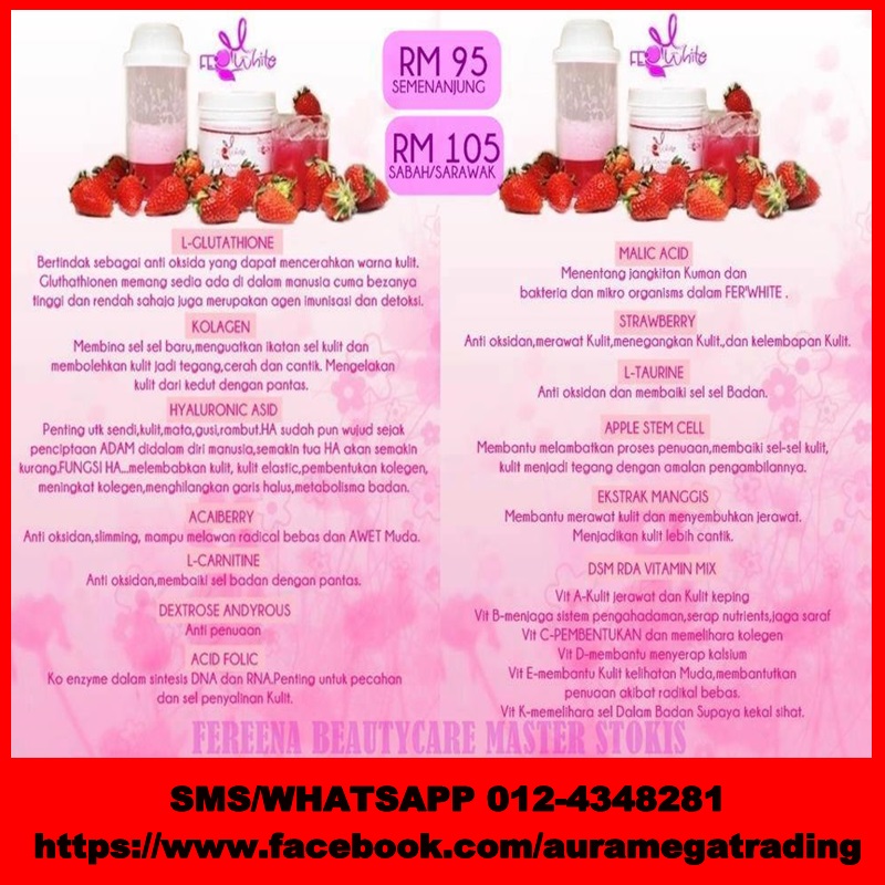 kedaipu3: FEREENA BEAUTYCARE FER’WHITE 500000MG