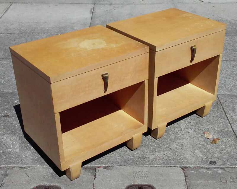 UHURU FURNITURE & COLLECTIBLES: SOLD Pair of Mid-Century Birdseye Maple ...
