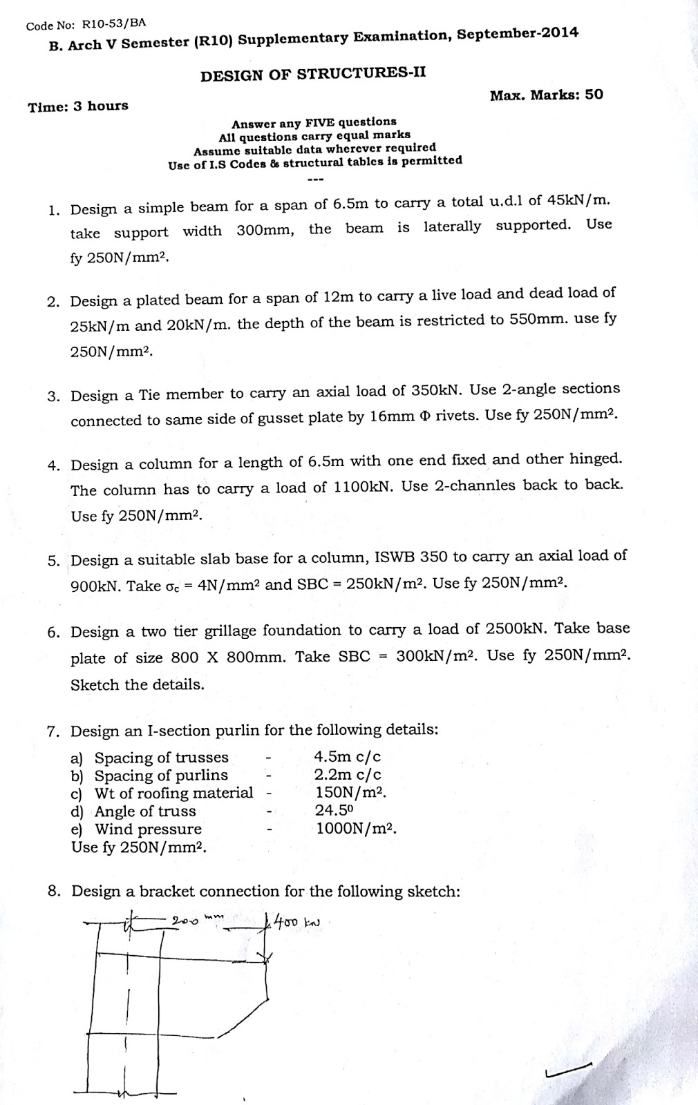 5th sem dos question papers