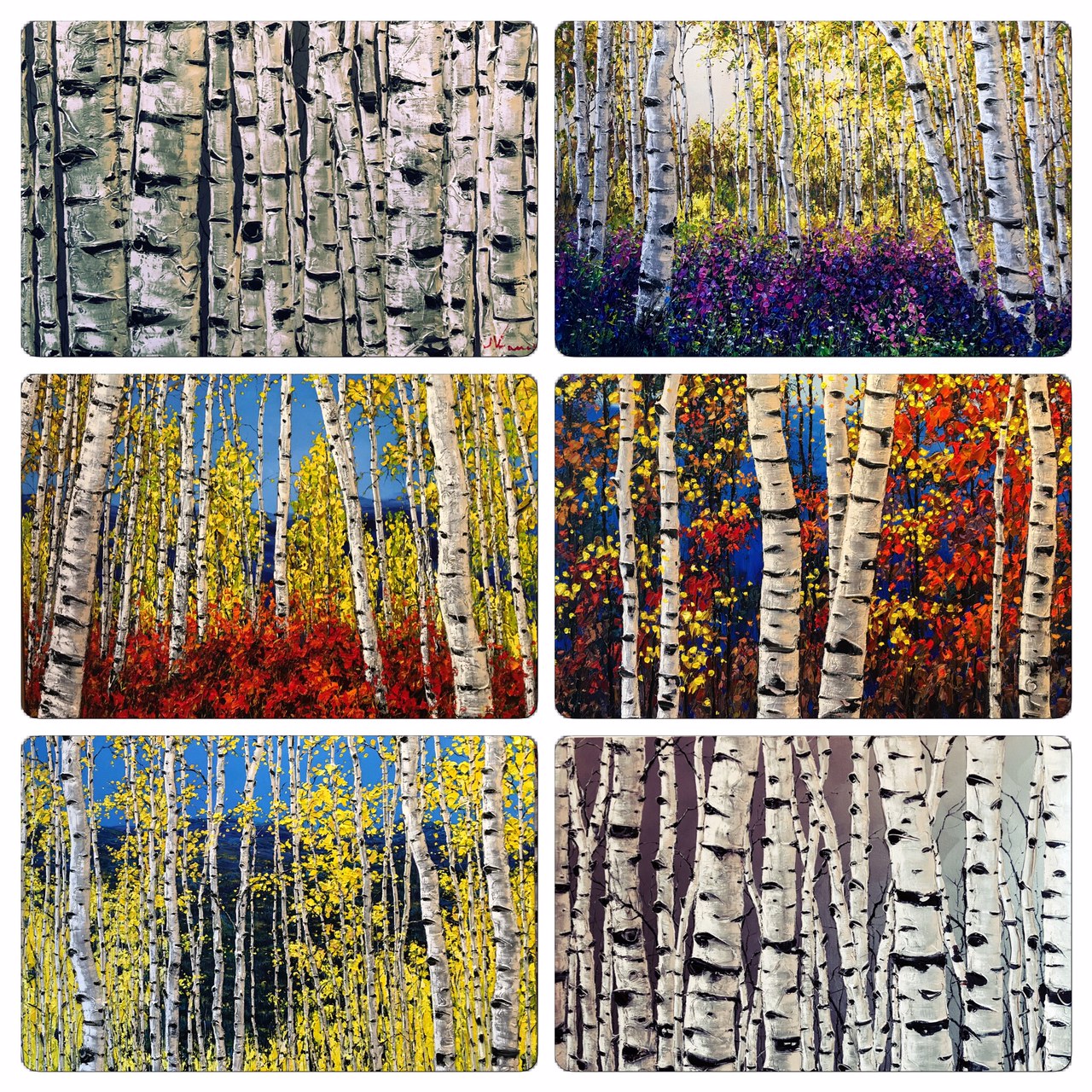 Aspen Paintings by Contemporary Aspen Artist Jennifer Vranes, Birch ...