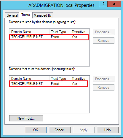 Create Windows Trust between two domains | TechCrumble