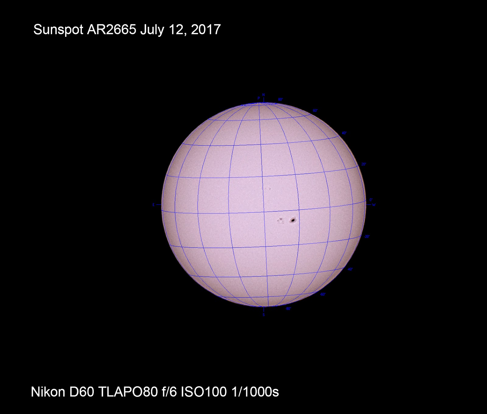 Pascal Hilkens Astro Page : Heliographic Coordinates
