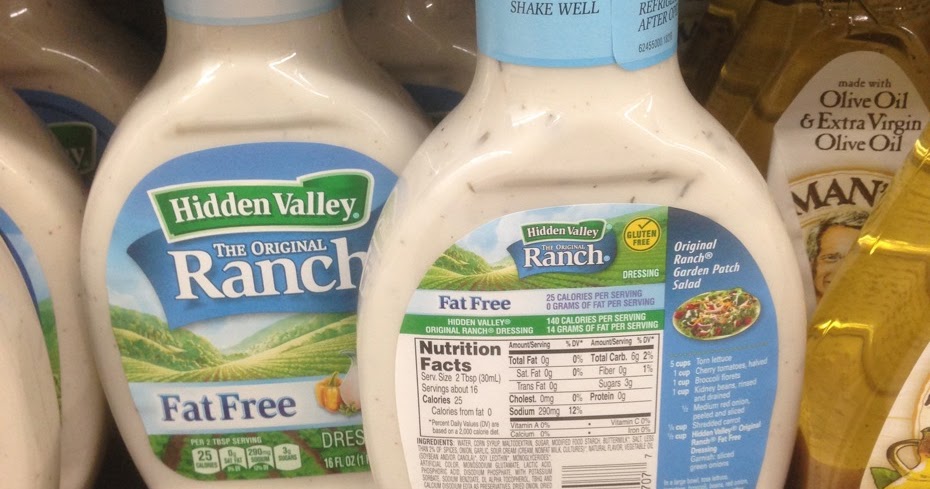 Healthy Grocery: Fat Free Ranch Dressing, Hidden Valley - Walmart