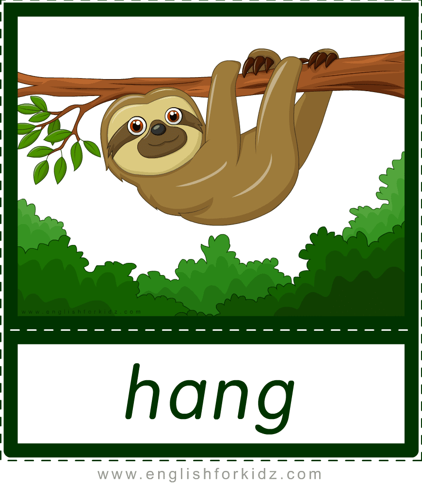 Printable Flashcards: Animal Actions. Part 2.