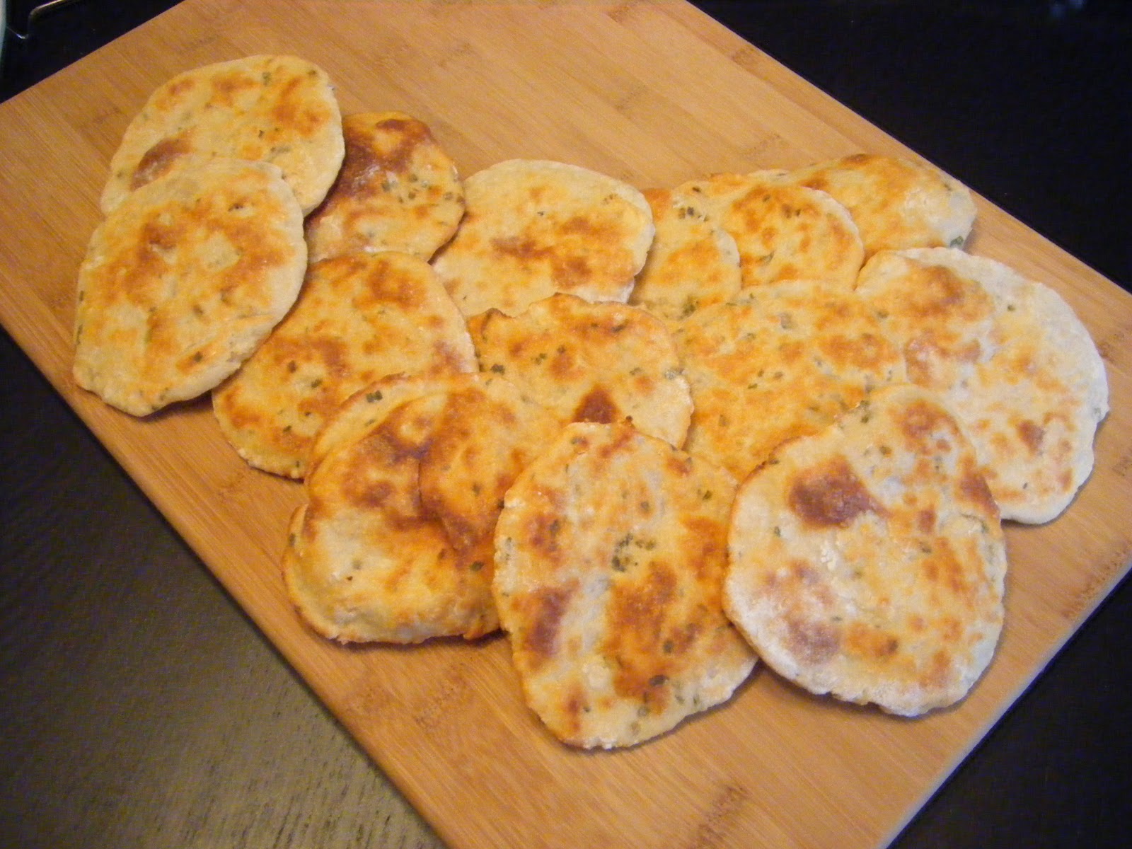 Kapora's Journey: Yogurt Chive Flat Bread with Red Pepper Dip