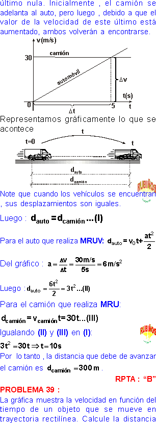 MOVIMIENTO RECTILÍNEO UNIFORMEMENTE VARIADO FÓRMULAS EJERCICIOS RESUELTOS
