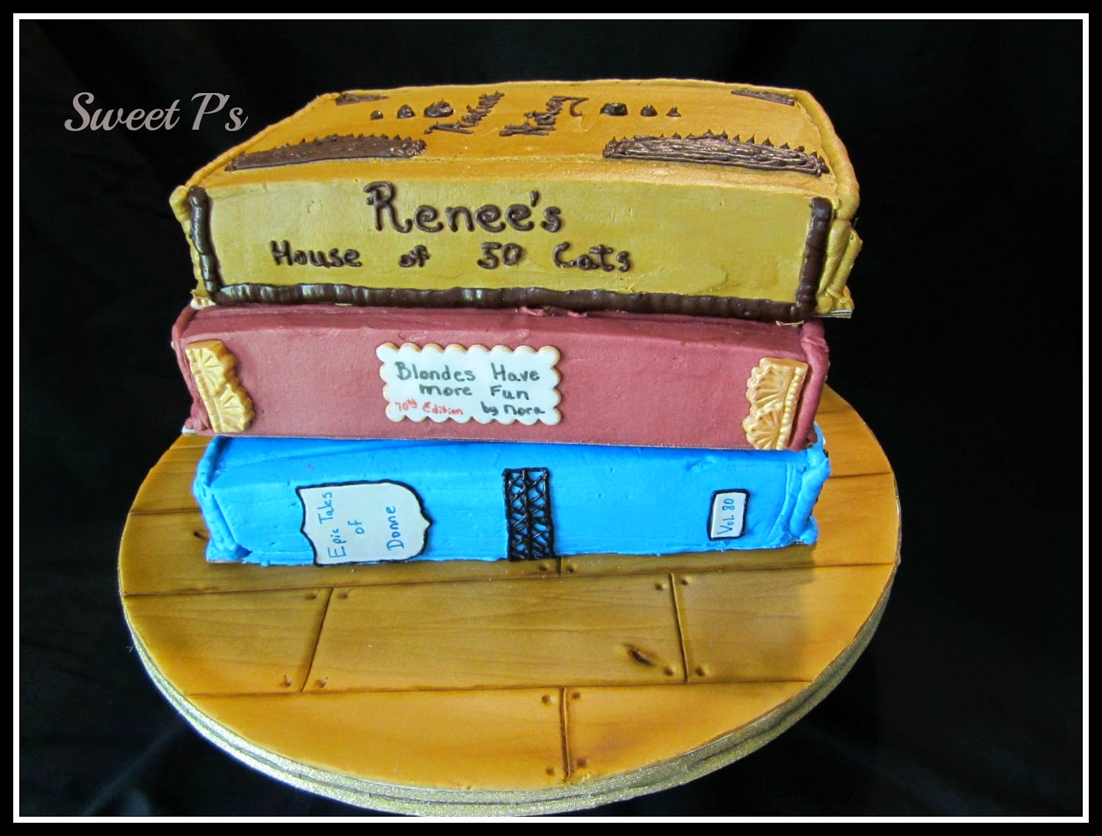 Stack of Books Cake | Sweet P's Cake Decorating & Baking Blog