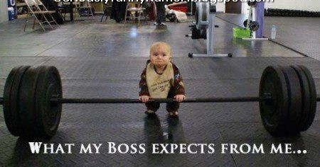 Baby lifting weights - what my boss expects from me! | Seriously Funny ...