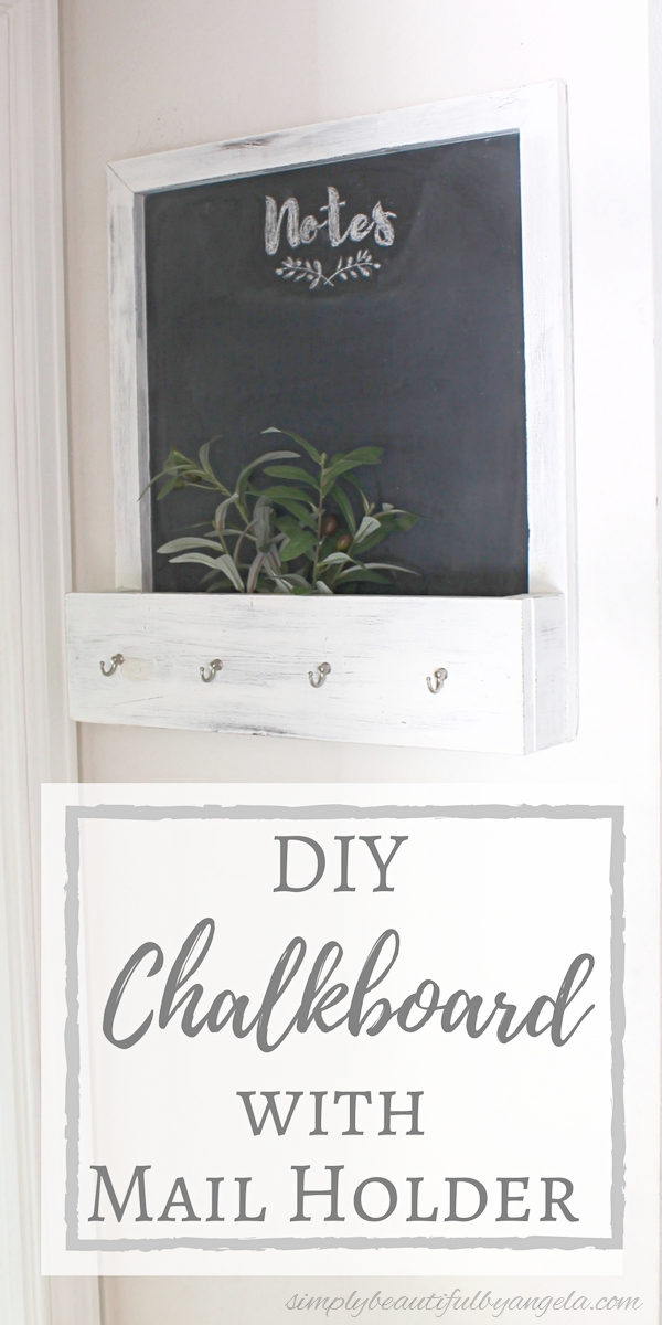 DIY Chalkboard with Mail & Keys Holder