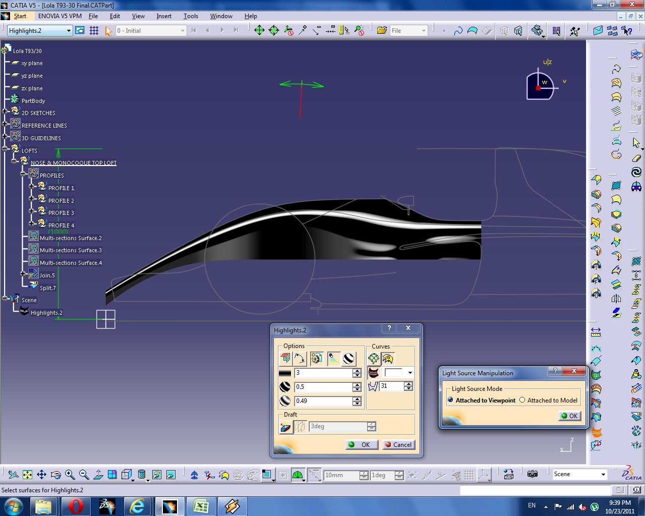 Scratchbuilding a 1/20 scale F1 replica: F1 car design in Catia V5 v