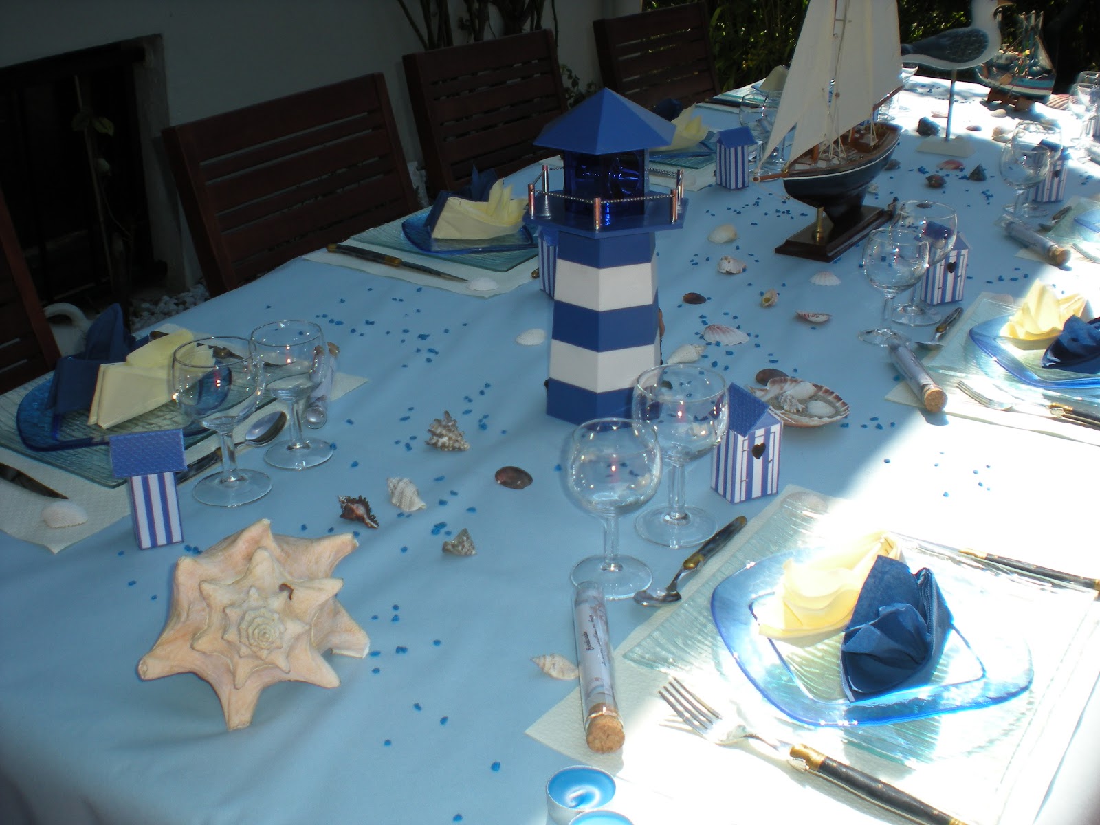 Déco de table à thèmes: Décoration sur le thème de "la mer".....