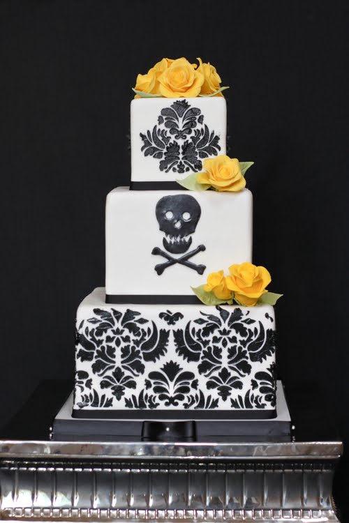 John & Kristina’s Elegant Skull Cake…yes I said skull.