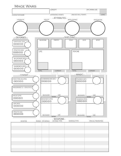 DEVGAME: Character Sheets For My RPG