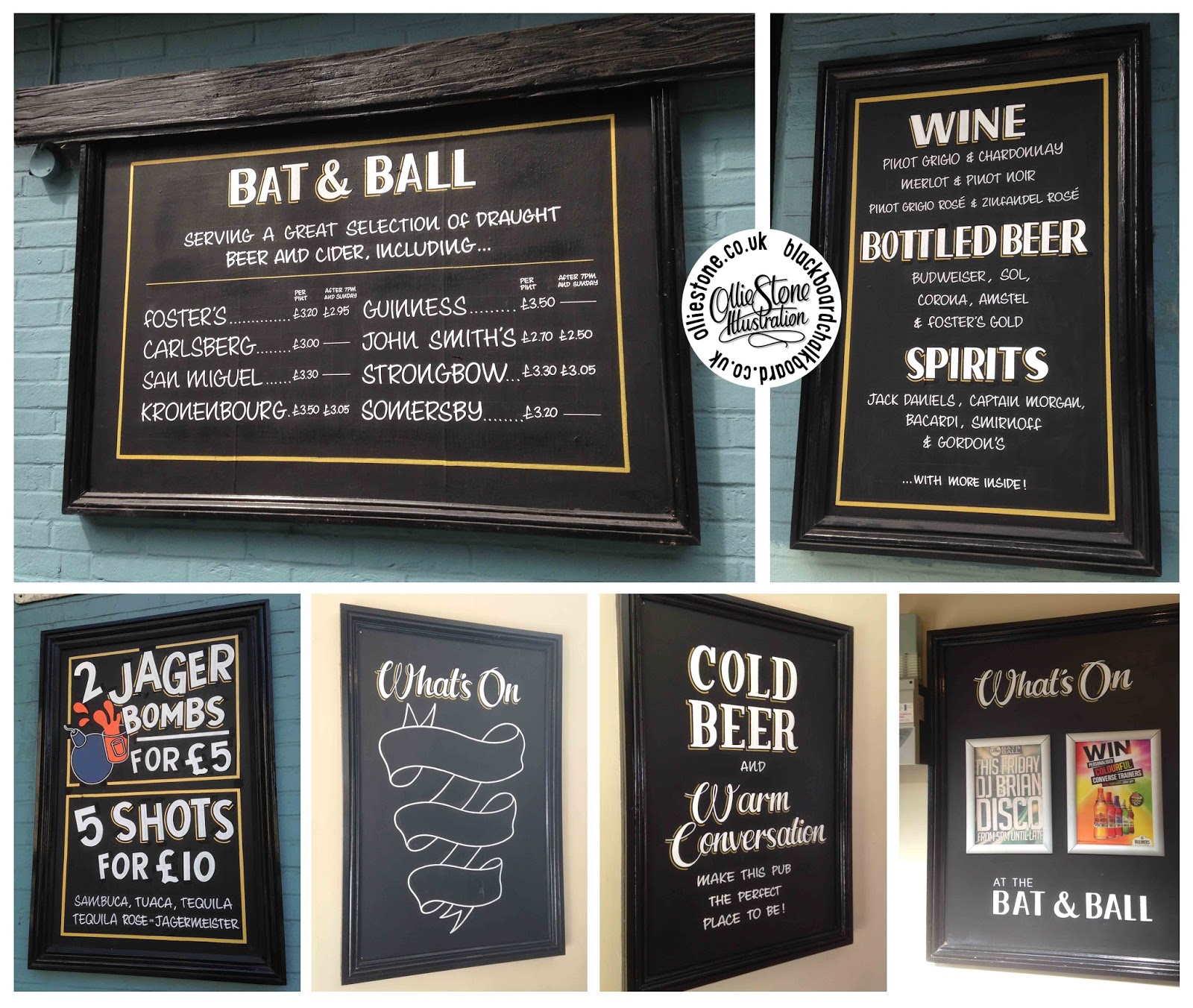 Blackboard Chalkboard by Ollie Stone: Pub, bar and wedding chalkboard ...