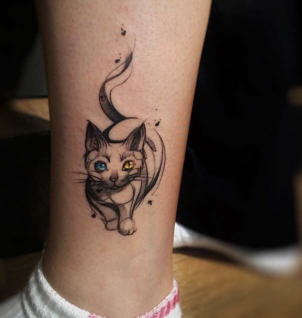 30 Tato Keren Gambar Kucing - Tattoo Magz