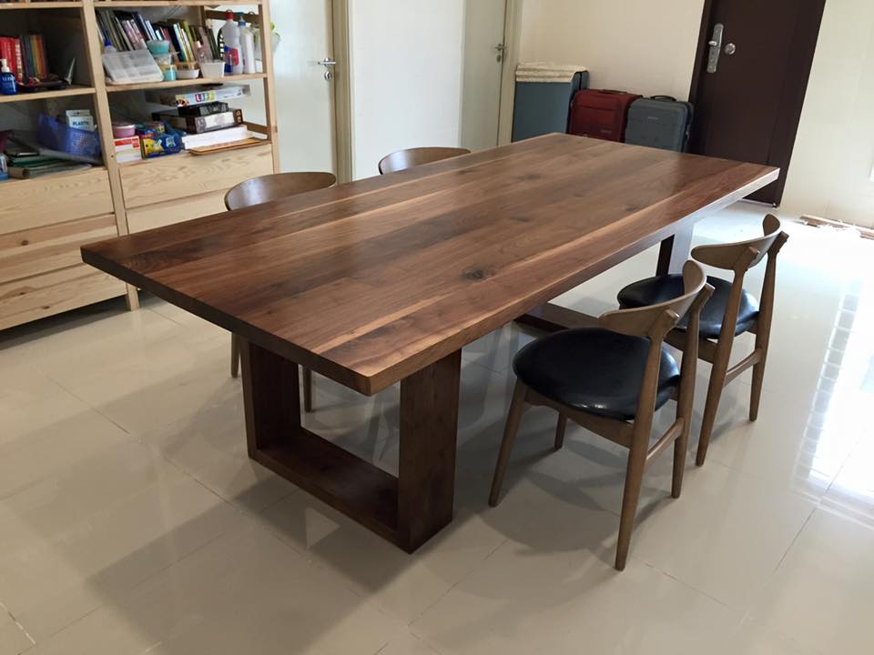 fukusu: 2 inches thick solid American Walnut timber dining table with ...