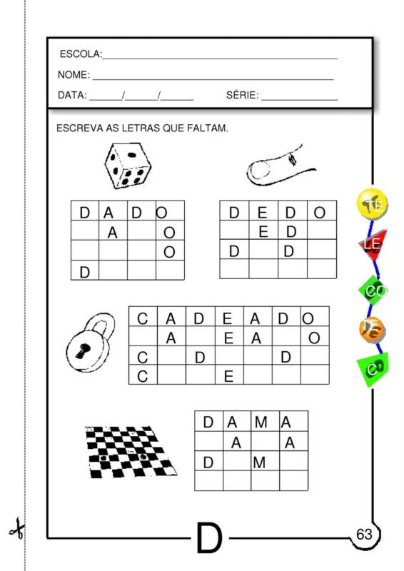 BLOG PROFESSOR ZEZINHO: Atividades com a Letra D