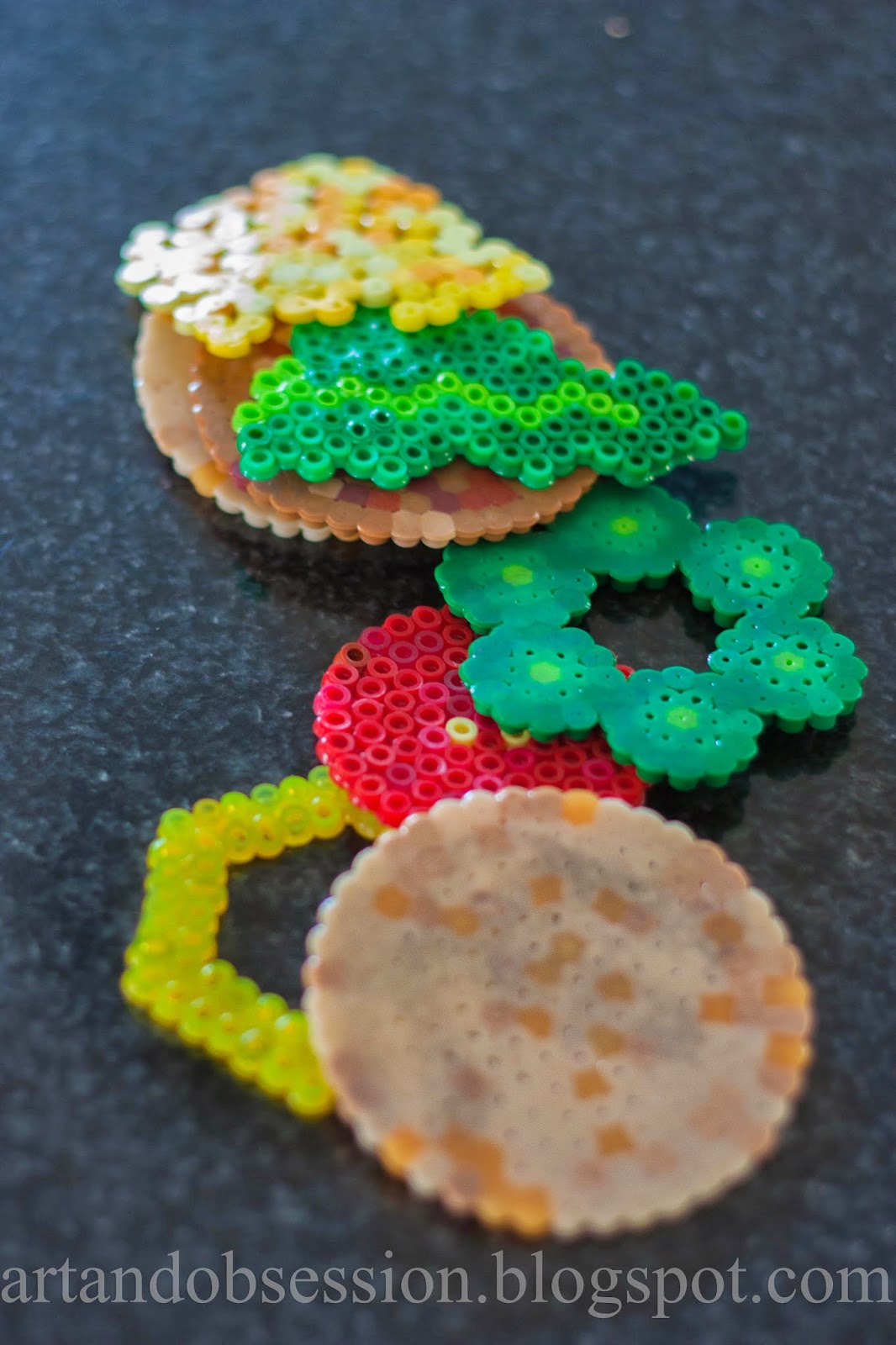 Art and Obsession: Perler Bead Cheeseburger