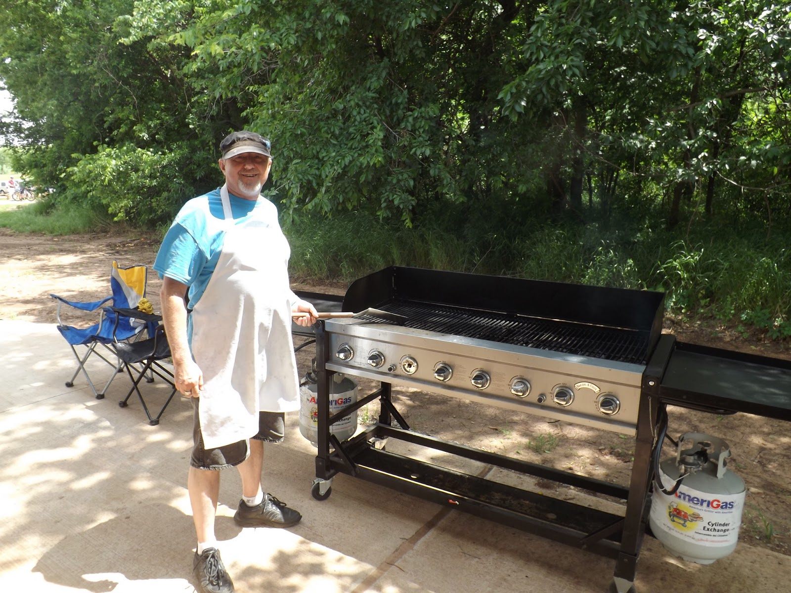 Chef Paul at his usual station at the grill.