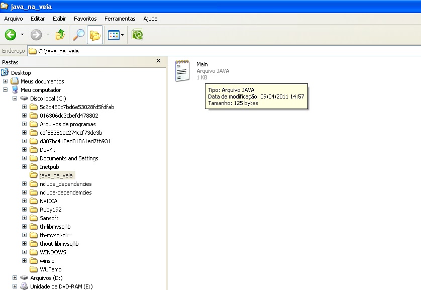 Java na Veia: Execução do primeiro programa em Java