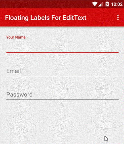HOw To Build Floating Labels FOR EditText Using Design Support Library Android