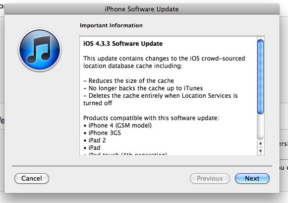 Macoverage אפל משחררת את Ios 4 3 3 מתמודדת עם סוגיית האיכון