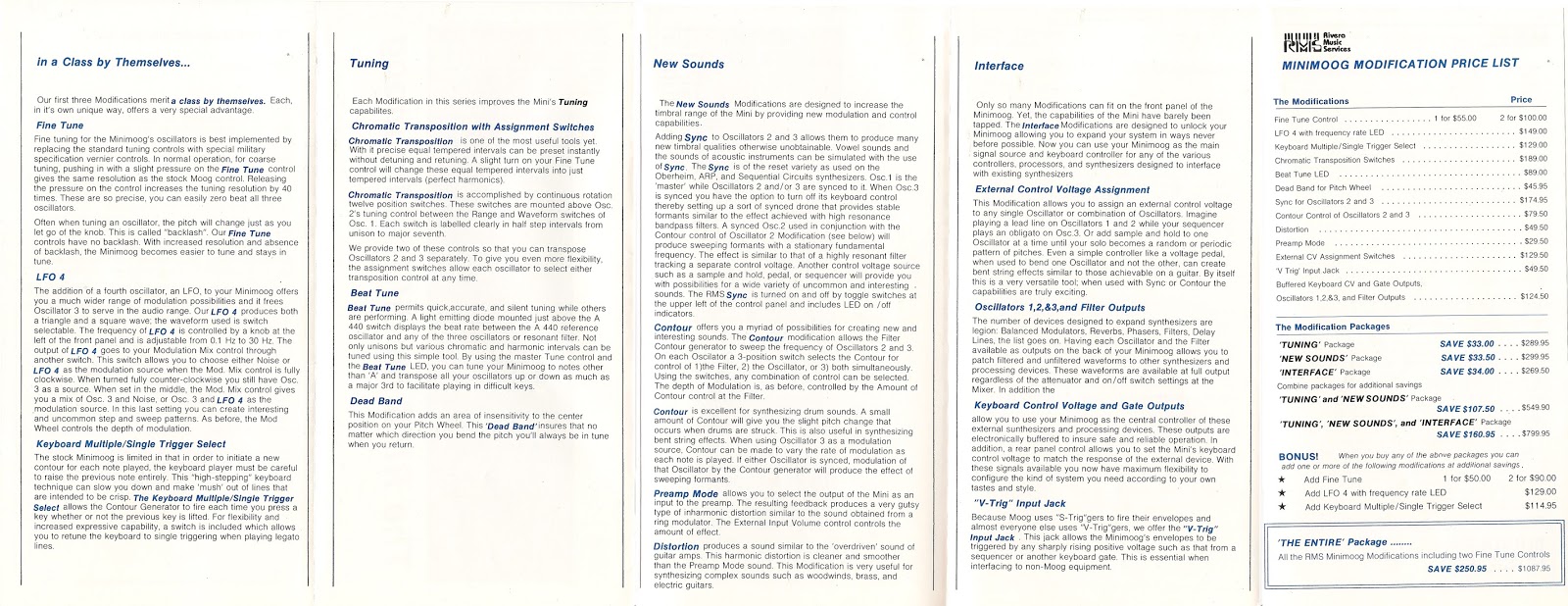 Retro Synth Ads: Rivera Music Services (RMS) "The RMS Modified Minimoog ...