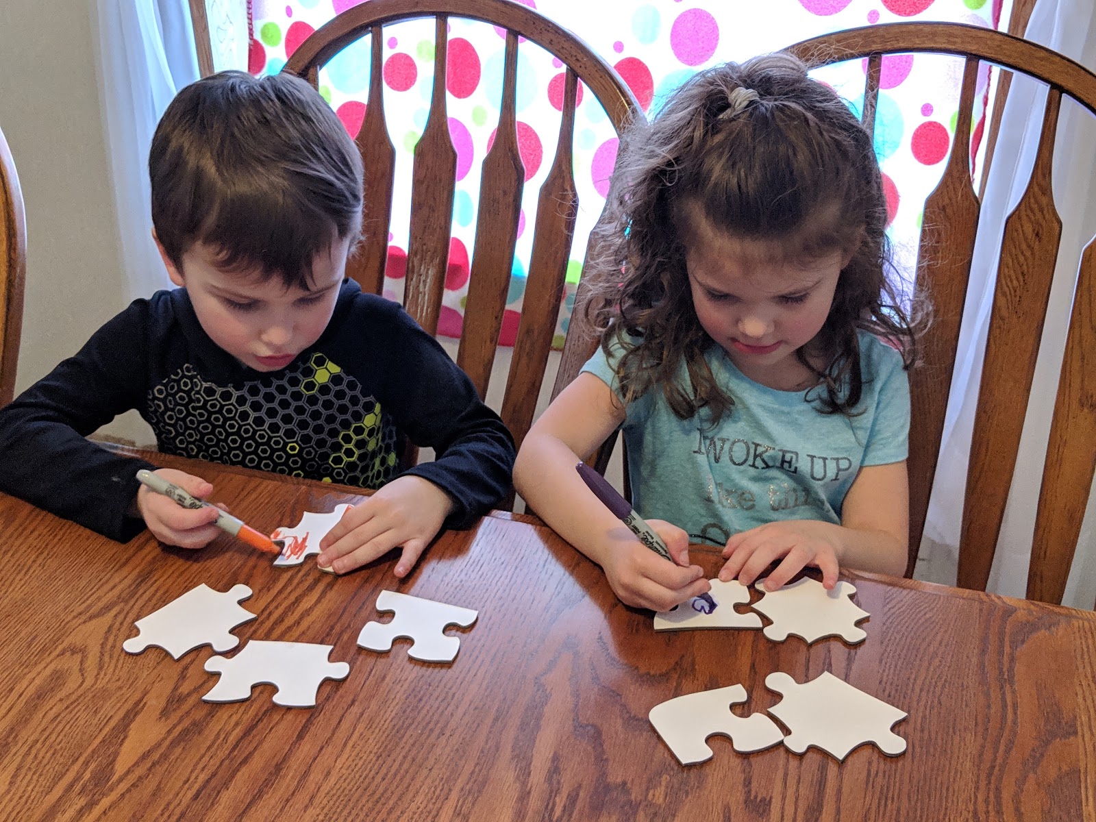 "We love you to Pieces" Colorful Scribble Puzzle Gift