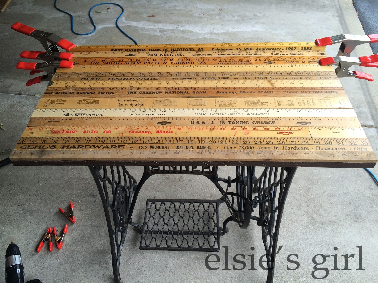 elsie's girl: DIY yardstick table top