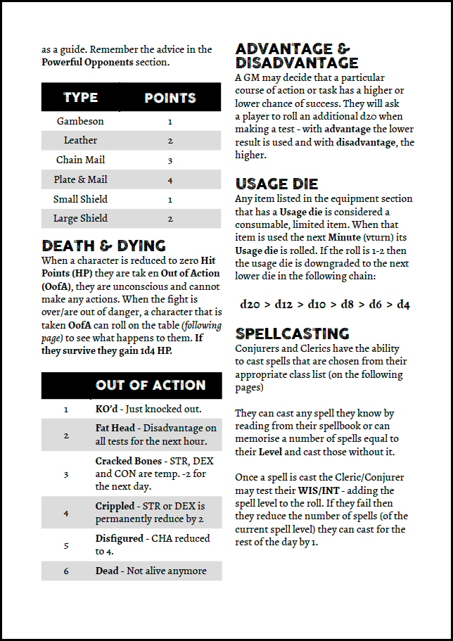 Oubliette Magazine: The Black Hack Rules Preview