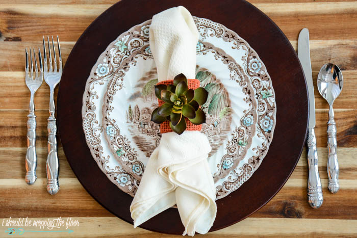 DIY Succulent Napkin Rings | i should be mopping the floor