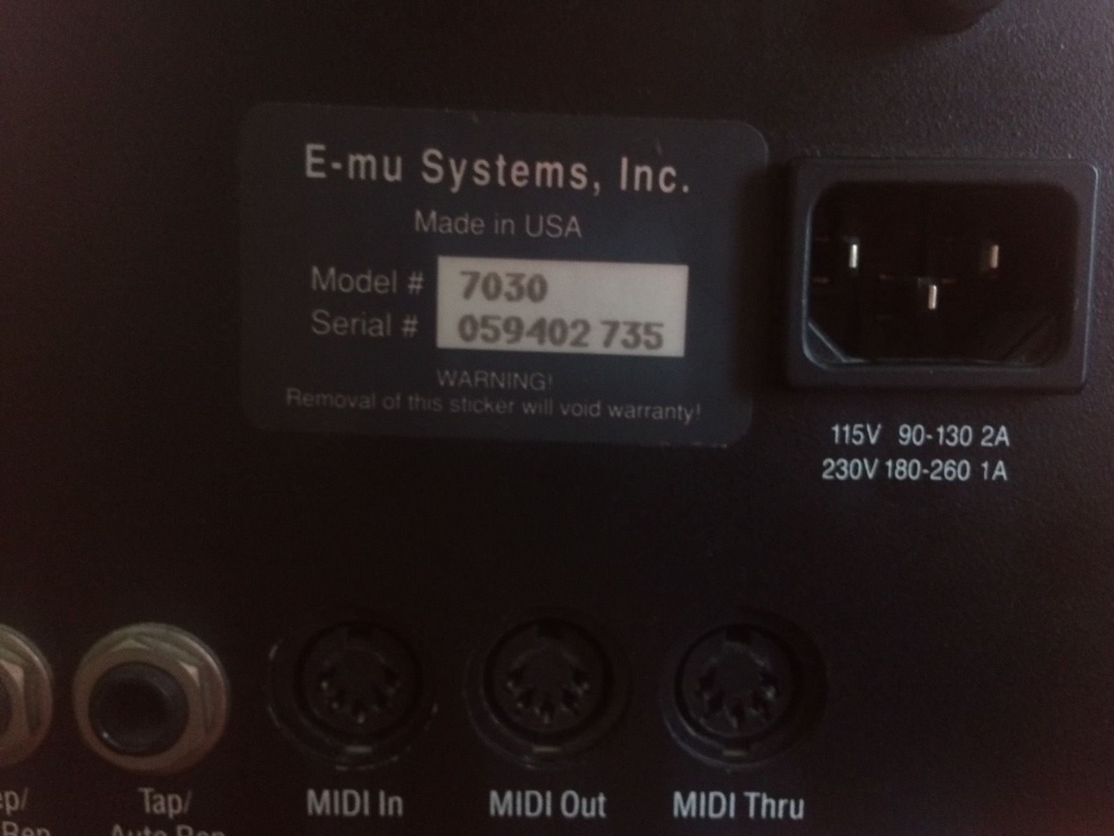 MATRIXSYNTH: EMU SP1200 Sampling Drum Machine - Black Reissue SN 059402 735