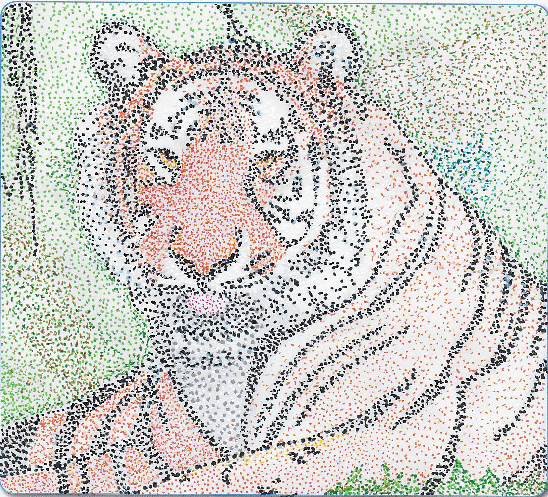 Geometry and Arts: 2016-17. P5. Pointillism. Student practices