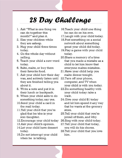 The Challenges: 28 Day Mom Challenge