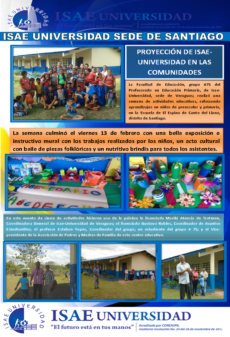 ISAE Universidad Sede Santiago-Veraguas: PROYECCIÓN DE ISAE UNIVERSIDAD ...