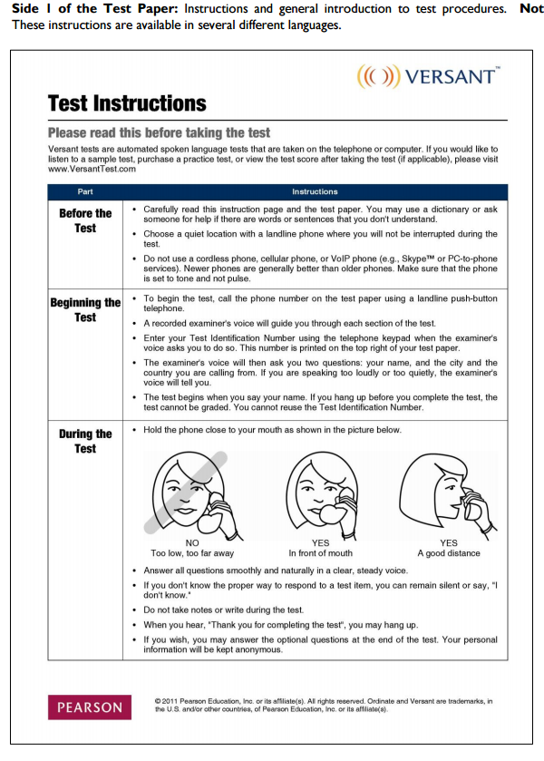 Acing that Versant Exam