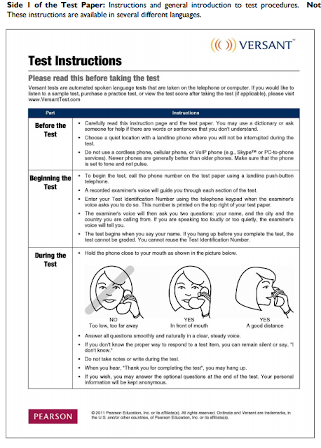 Acing that Versant Exam