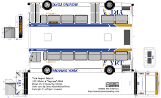 SP. Papel Modelismo: PaperBus 2003 Orion V Express - York Region Transit