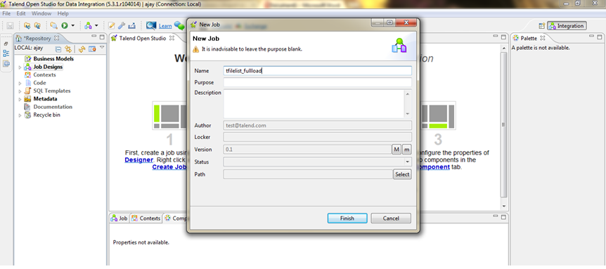 Talend Training: Iterate and load multiple files into database using tFlelist and tMysqlout