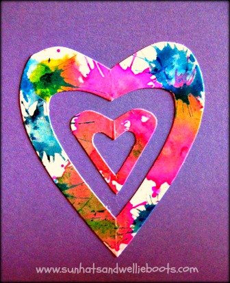 Sun Hats & Wellie Boots: Heart Cards - created with paint dabbers