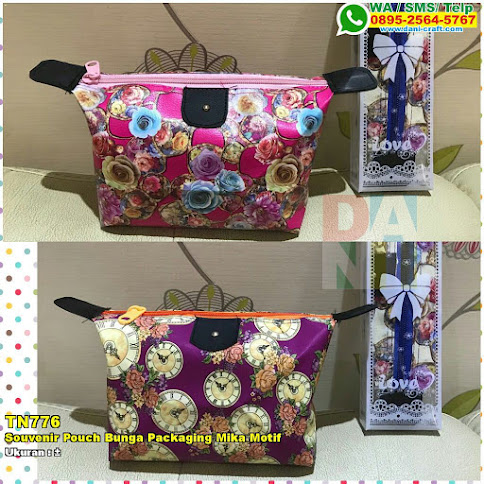 Souvenir Pouch Bunga Packaging Mika Motif | Souvenir Pernikahan
