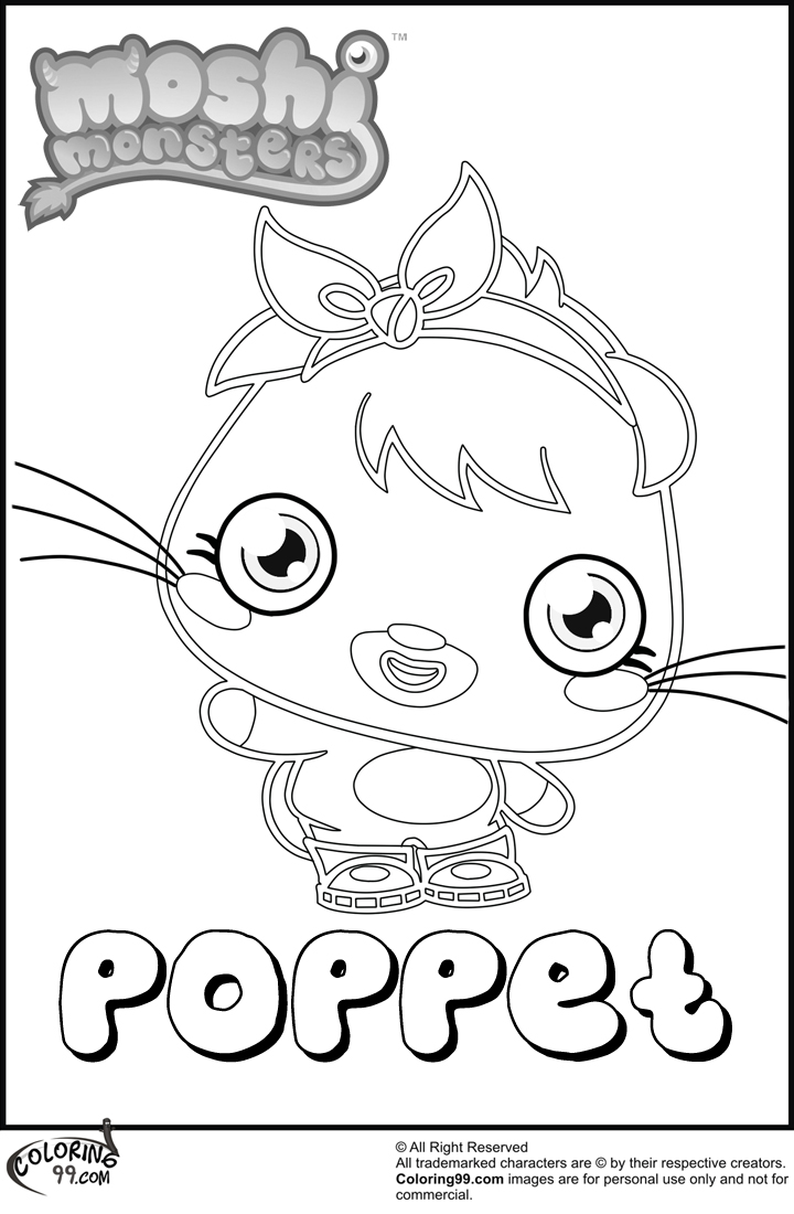 Poppet Moshi Monster Coloring Pages | Free Coloring Pages Printable Animals