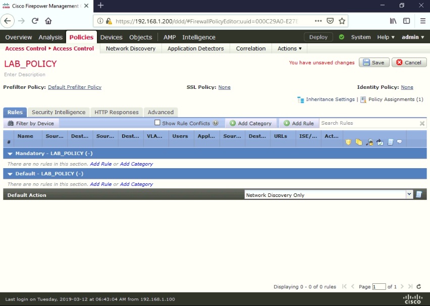 My Cybersecurity Journal: Configuring Cisco FMC Network Discovery