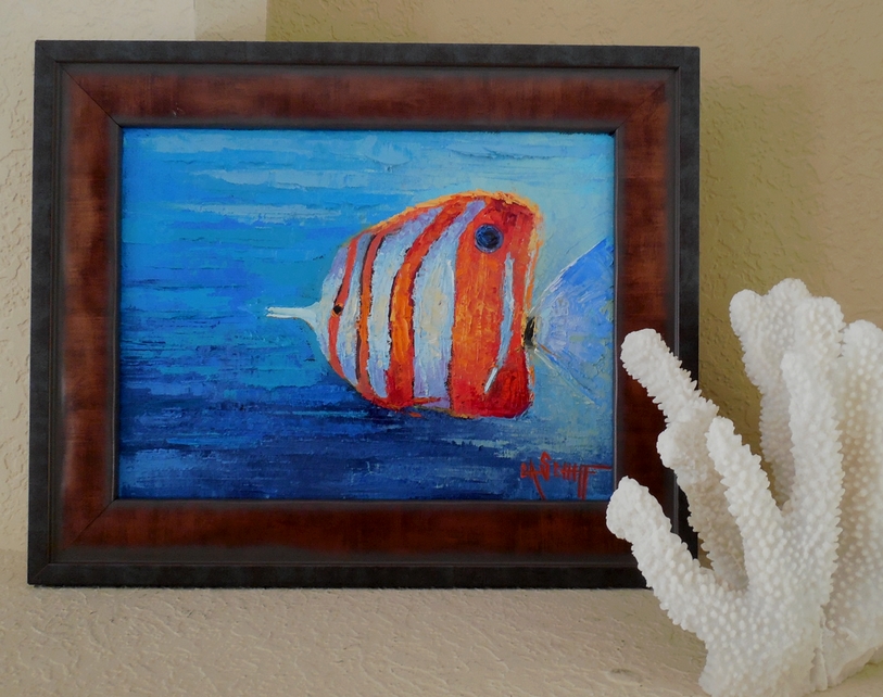 CAROL SCHIFF DAILY PAINTING STUDIO: Tropical Fish Painting, Small Oil ...