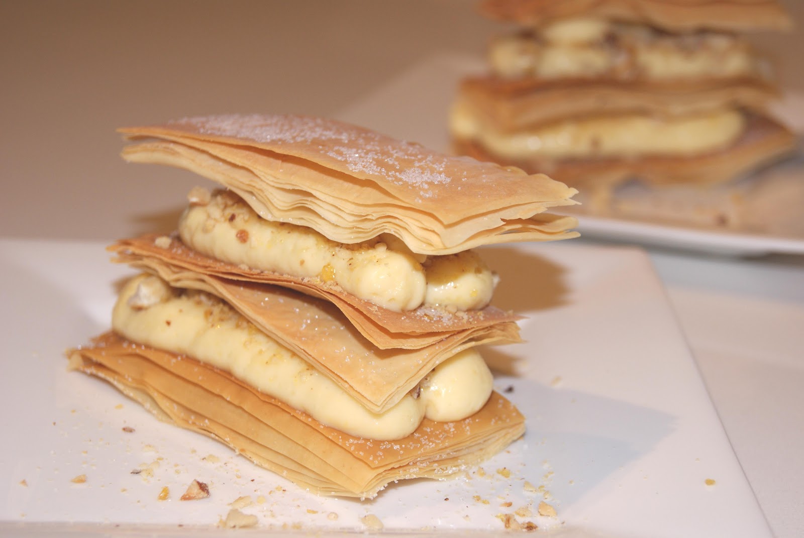 little miss sweetie: Phyllo layers with lemon cream and hazelnuts