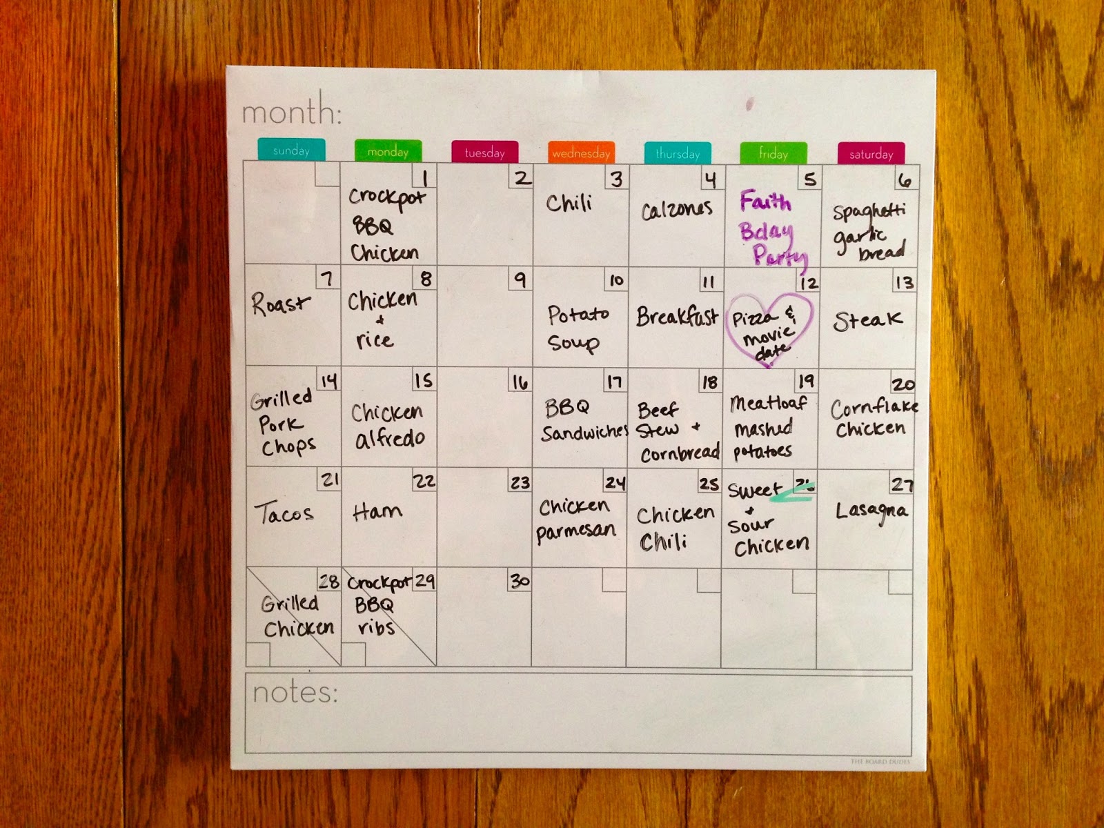 the copper coconut: Monthly Menu Plan: April