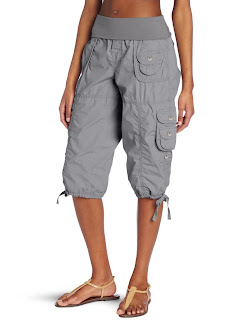Plus Size Capris: Women’s Rollover Waist Cargo Capri Pant