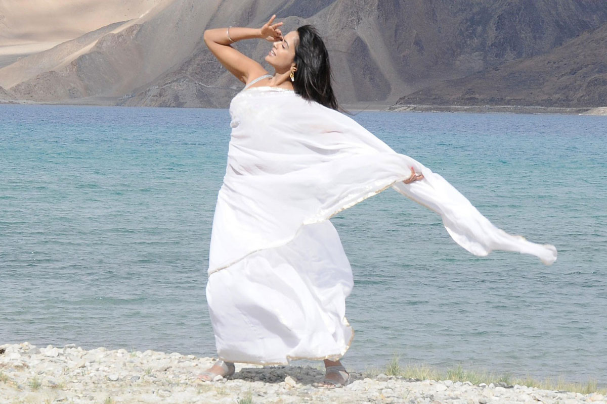 Actress Sameera Reddy Hot New Spicy White Saree Stills