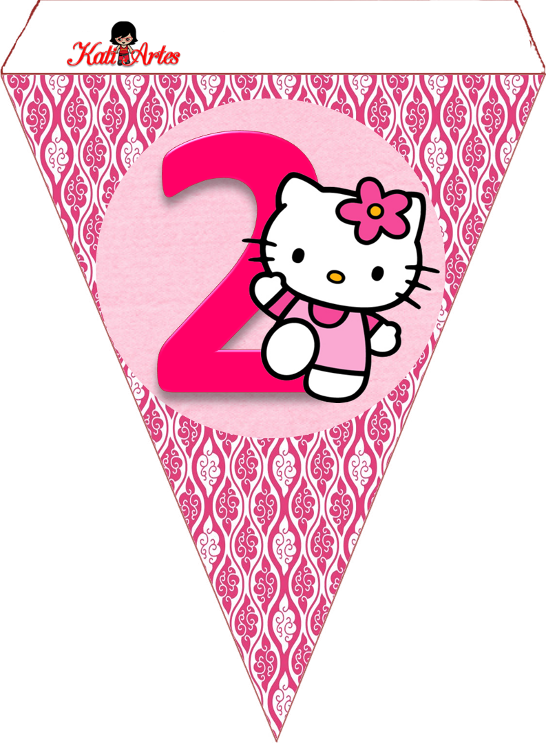 Hello Kitty Free Printable Bunting. - Oh my Alfabetos!